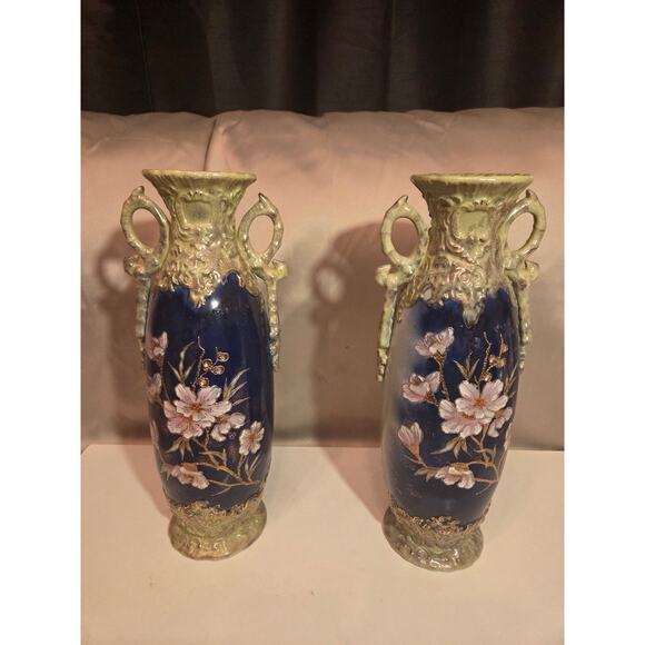 T & R Boote | Accents | Antique T R Boote Pair Vases Art Nouveau Cobalt ...